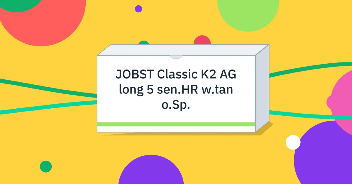 Symbolbild: Packung mit der Aufschrift JOBST Classic K2 AG long 5 sen.HR w.tan o.Sp. (PZN 17959422) – Verfügbarkeit und Bezug in Apotheken in Frankfurt am Main