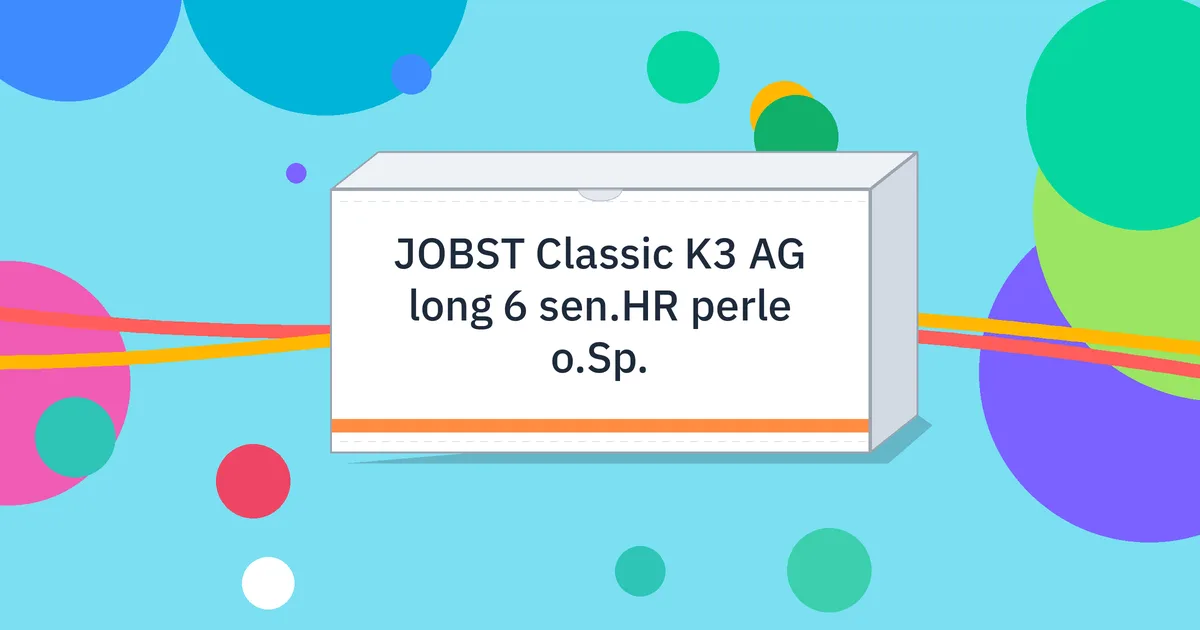 Symbolbild: Packung mit der Aufschrift JOBST Classic K3 AG long 6 sen.HR perle o.Sp. (PZN 17957937) – Verfügbarkeit und Bezug in Apotheken in Frankfurt am Main