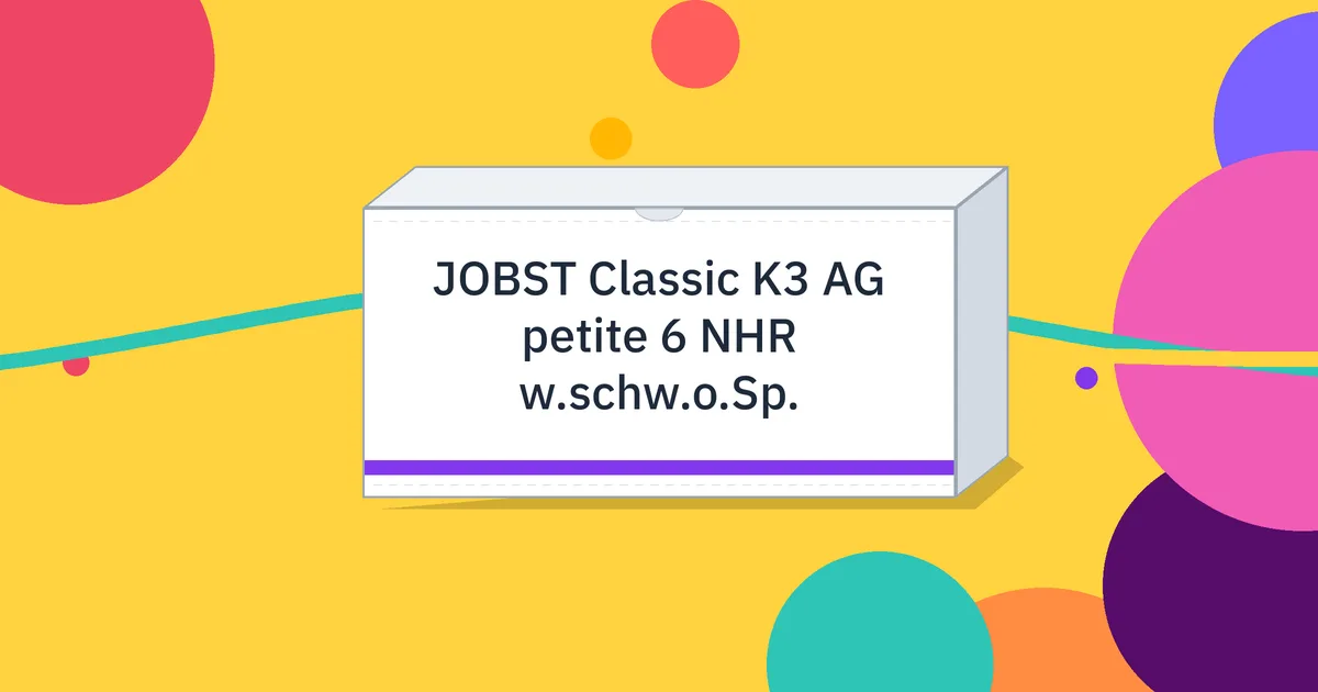 Symbolbild: Packung mit der Aufschrift JOBST Classic K3 AG petite 6 NHR w.schw.o.Sp. (PZN 13073242) – Verfügbarkeit und Bezug in Apotheken in Frankfurt am Main