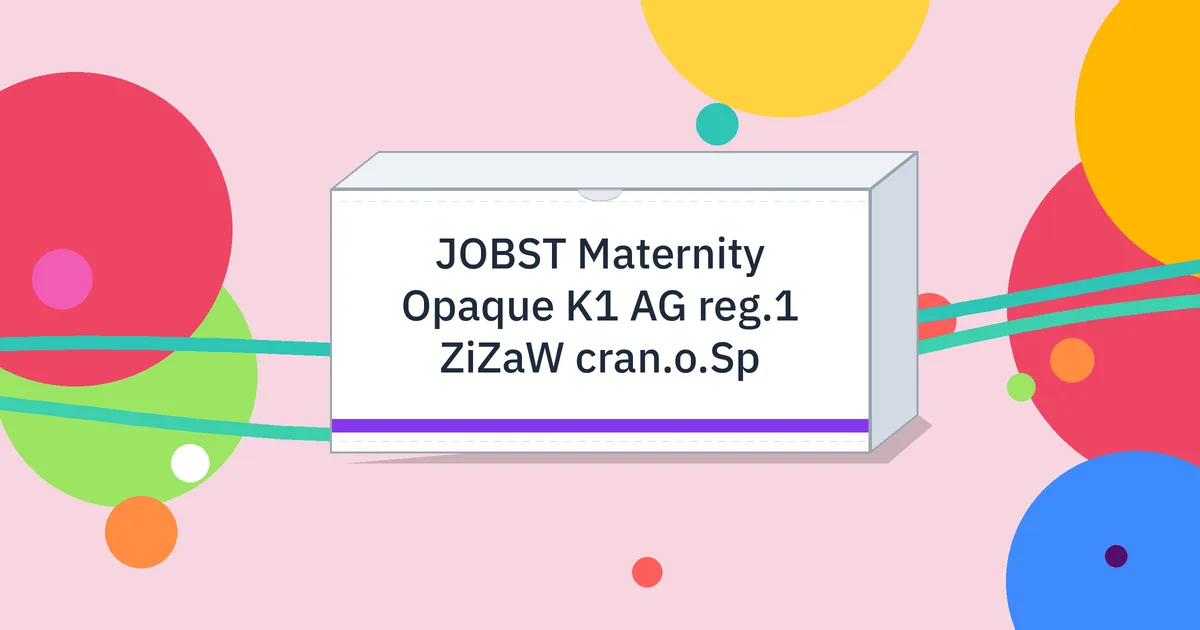 Symbolbild: Packung mit der Aufschrift JOBST Maternity Opaque K1 AG reg.1 ZiZaW cran.o.Sp (PZN 15857054) – Verfügbarkeit und Bezug in Apotheken in Frankfurt am Main
