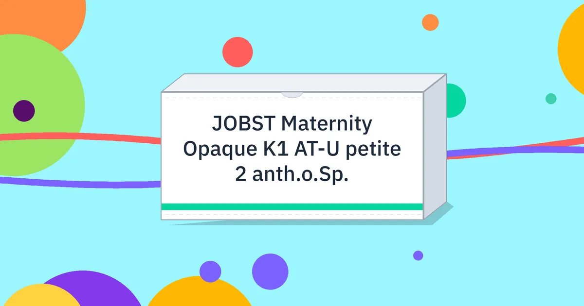 Symbolbild: Packung mit der Aufschrift JOBST Maternity Opaque K1 AT-U petite 2 anth.o.Sp. (PZN 15855322) – Verfügbarkeit und Bezug in Apotheken in Frankfurt am Main