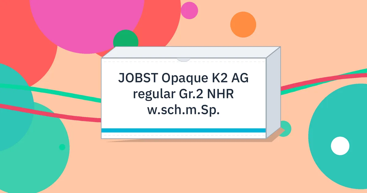Symbolbild: Packung mit der Aufschrift JOBST Opaque K2 AG regular Gr.2 NHR w.sch.m.Sp. (PZN 11253833) – Verfügbarkeit und Bezug in Apotheken in Frankfurt am Main