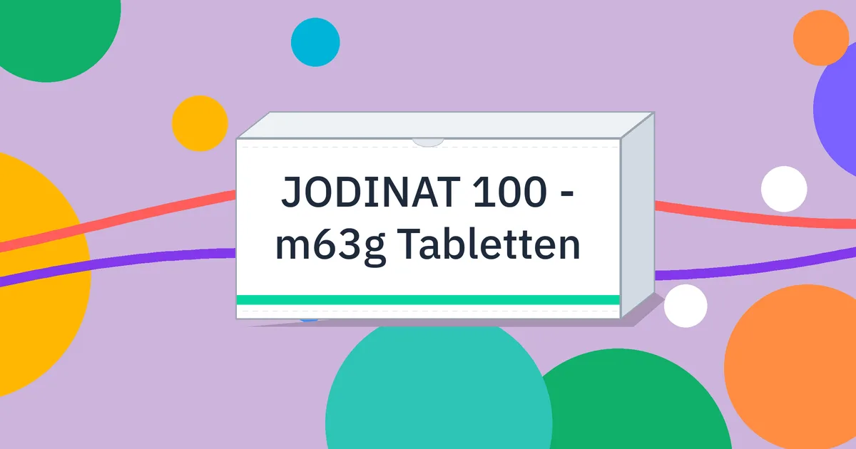Symbolbild: Packung mit der Aufschrift JODINAT 100 -m63g Tabletten (PZN 04531154) – Verfügbarkeit und Bezug in Apotheken in Frankfurt am Main