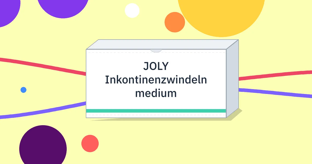 Symbolbild: Packung mit der Aufschrift JOLY Inkontinenzwindeln medium (PZN 18202916) – Verfügbarkeit und Bezug in Apotheken in Frankfurt am Main