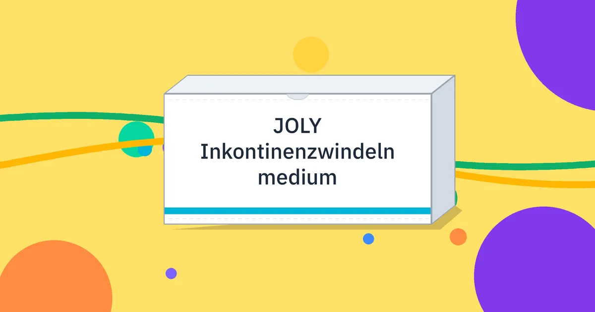 Symbolbild: Packung mit der Aufschrift JOLY Inkontinenzwindeln medium (PZN 18202856) – Verfügbarkeit und Bezug in Apotheken in Frankfurt am Main