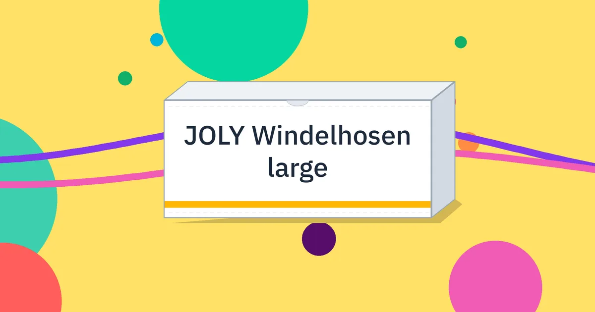 Symbolbild: Packung mit der Aufschrift JOLY Windelhosen large (PZN 18202974) – Verfügbarkeit und Bezug in Apotheken in Frankfurt am Main