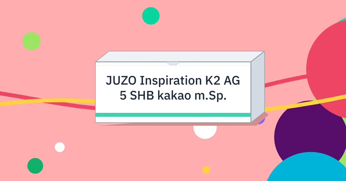 Symbolbild: Packung mit der Aufschrift JUZO Inspiration K2 AG 5 SHB kakao m.Sp. (PZN 14918598) – Verfügbarkeit und Bezug in Apotheken in Frankfurt am Main
