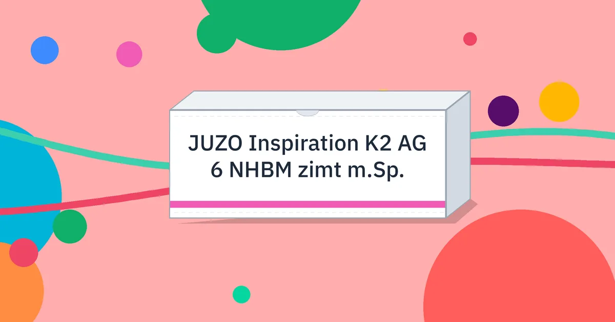 Symbolbild: Packung mit der Aufschrift JUZO Inspiration K2 AG 6 NHBM zimt m.Sp. (PZN 14920081) – Verfügbarkeit und Bezug in Apotheken in Frankfurt am Main
