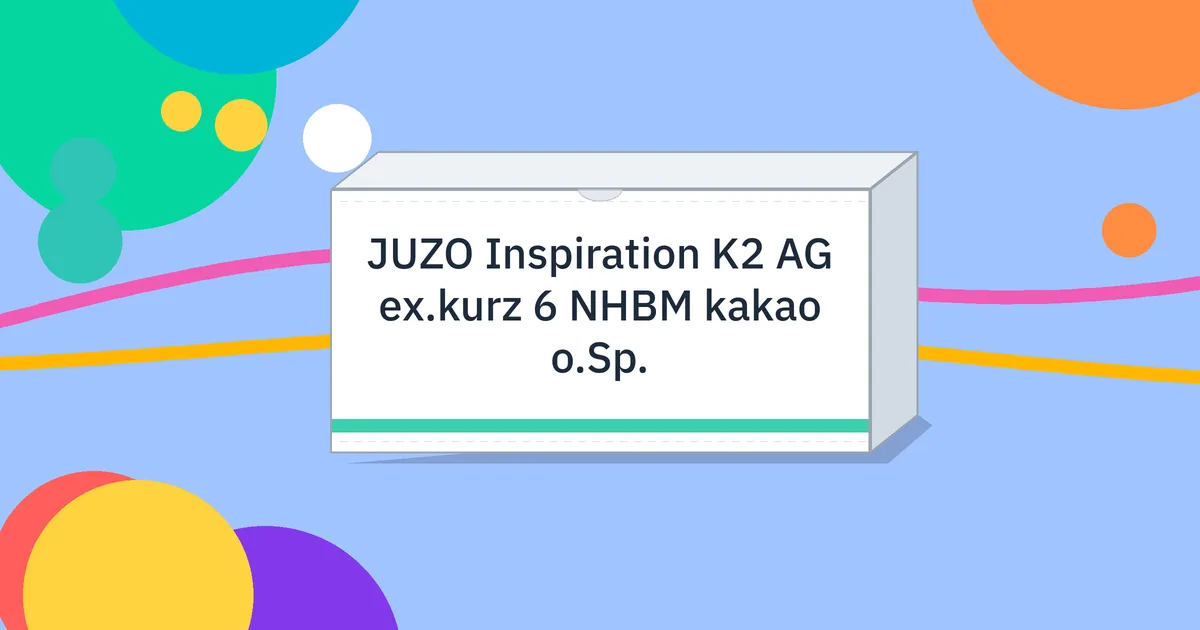 Symbolbild: Packung mit der Aufschrift JUZO Inspiration K2 AG ex.kurz 6 NHBM kakao o.Sp. (PZN 14952129) – Verfügbarkeit und Bezug in Apotheken in Frankfurt am Main