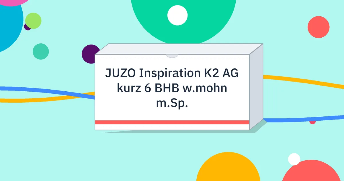 Symbolbild: Packung mit der Aufschrift JUZO Inspiration K2 AG kurz 6 BHB w.mohn m.Sp. (PZN 14850268) – Verfügbarkeit und Bezug in Apotheken in Frankfurt am Main