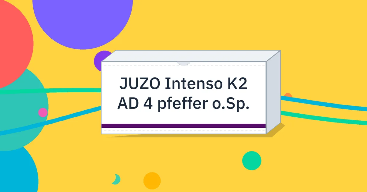 Symbolbild: Packung mit der Aufschrift JUZO Intenso K2 AD 4 pfeffer o.Sp. (PZN 18616724) – Verfügbarkeit und Bezug in Apotheken in Frankfurt am Main