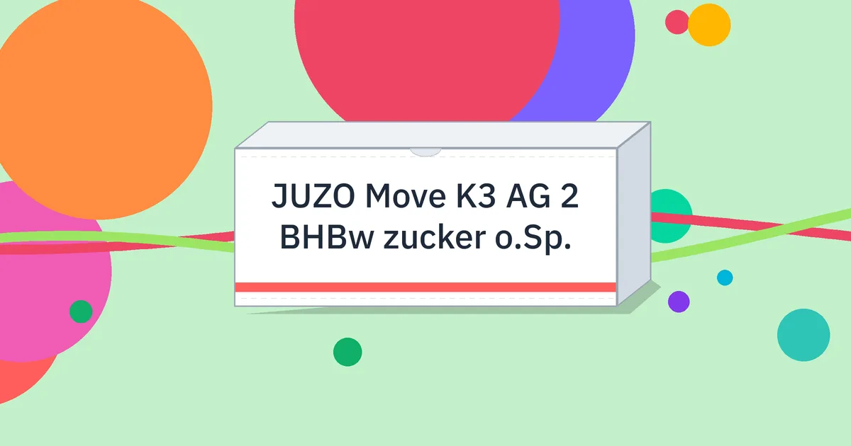 Symbolbild: Packung mit der Aufschrift JUZO Move K3 AG 2 BHBw zucker o.Sp. (PZN 18577728) – Verfügbarkeit und Bezug in Apotheken in Frankfurt am Main