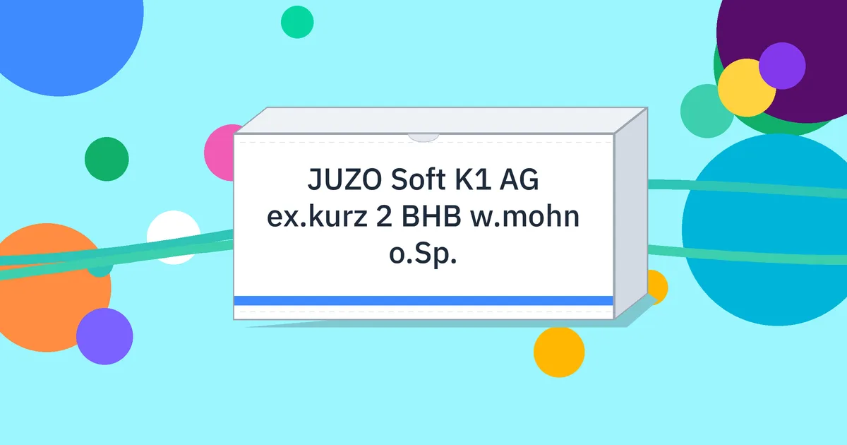 Symbolbild: Packung mit der Aufschrift JUZO Soft K1 AG ex.kurz 2 BHB w.mohn o.Sp. (PZN 14840324) – Verfügbarkeit und Bezug in Apotheken in Frankfurt am Main