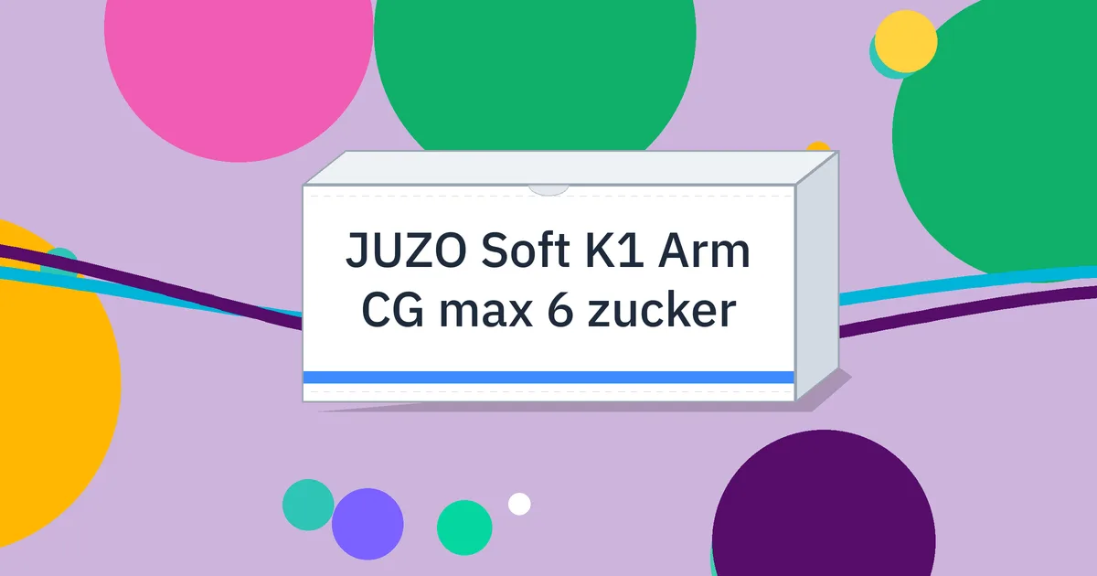 Symbolbild: Packung mit der Aufschrift JUZO Soft K1 Arm CG max 6 zucker (PZN 15510066) – Verfügbarkeit und Bezug in Apotheken in Frankfurt am Main