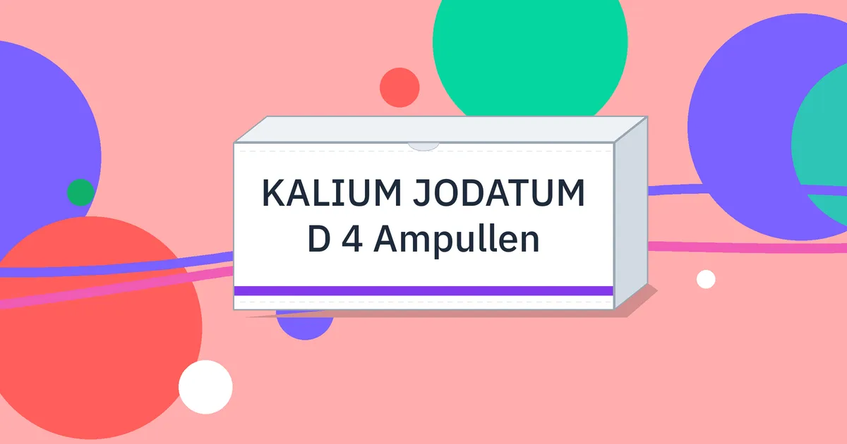 Symbolbild: Packung mit der Aufschrift KALIUM JODATUM D 4 Ampullen (PZN 11706720) – Verfügbarkeit und Bezug in Apotheken in Frankfurt am Main