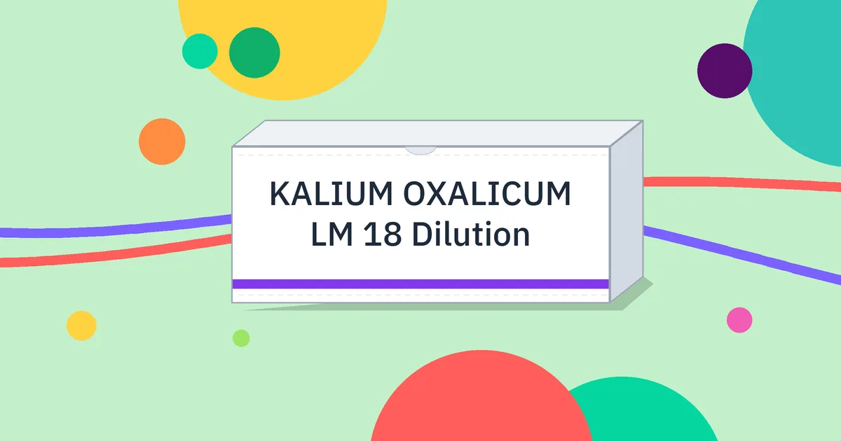 Symbolbild: Packung mit der Aufschrift KALIUM OXALICUM LM 18 Dilution (PZN 12923715) – Verfügbarkeit und Bezug in Apotheken in Frankfurt am Main