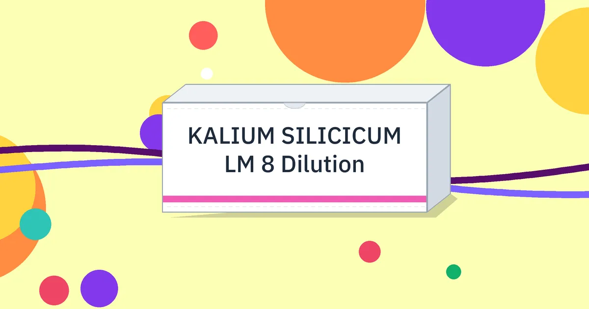 Symbolbild: Packung mit der Aufschrift KALIUM SILICICUM LM 8 Dilution (PZN 12925855) – Verfügbarkeit und Bezug in Apotheken in Frankfurt am Main