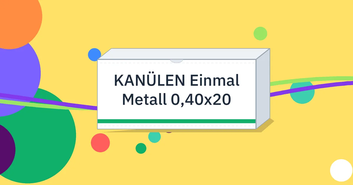 Symbolbild: Packung mit der Aufschrift KANÜLEN Einmal Metall 0,40x20 (PZN 01729559) – Verfügbarkeit und Bezug in Apotheken in Frankfurt am Main