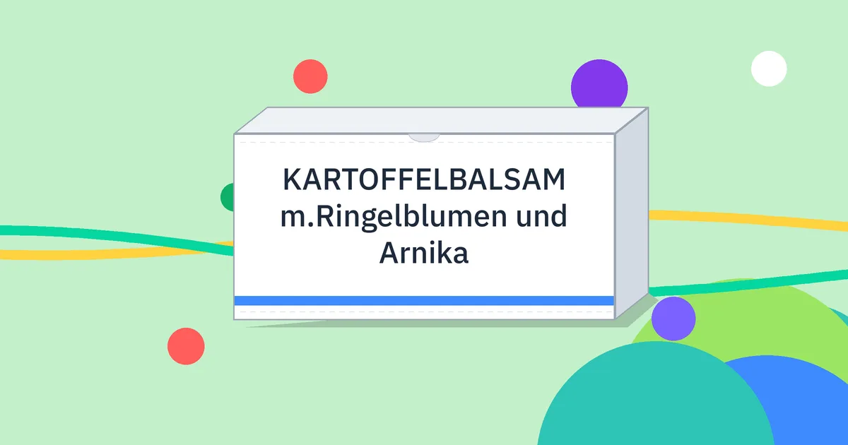 Symbolbild: Packung mit der Aufschrift KARTOFFELBALSAM m.Ringelblumen und Arnika (PZN 11186752) – Verfügbarkeit und Bezug in Apotheken in Frankfurt am Main