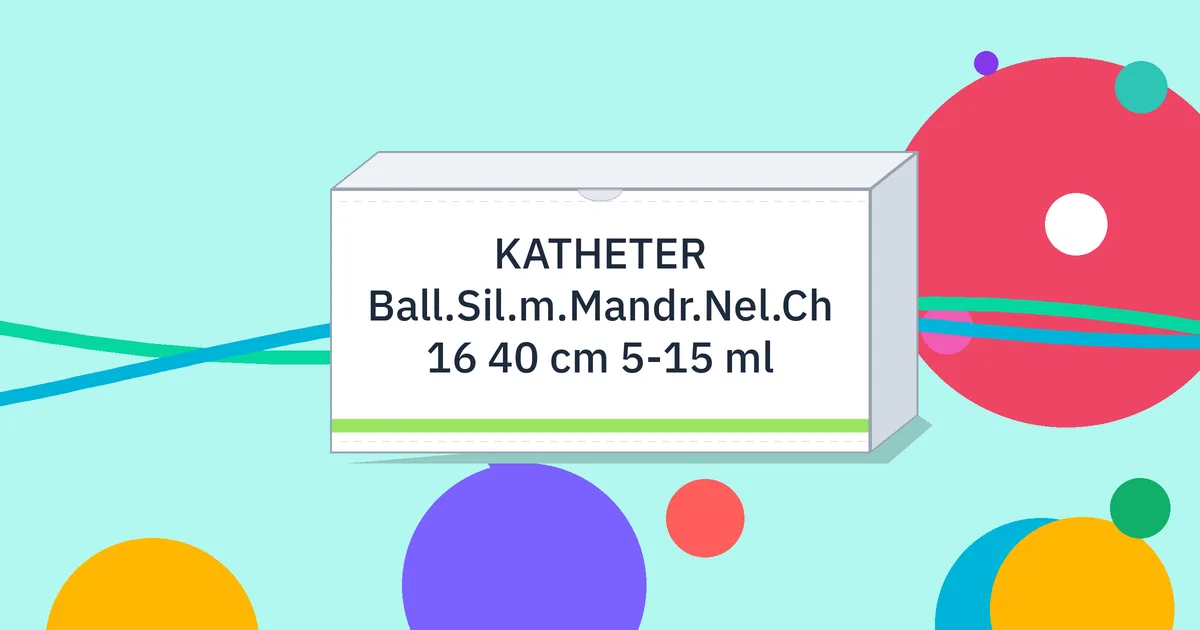 Symbolbild: Packung mit der Aufschrift KATHETER Ball.Sil.m.Mandr.Nel.Ch 16 40 cm 5-15 ml (PZN 06830464) – Verfügbarkeit und Bezug in Apotheken in Frankfurt am Main
