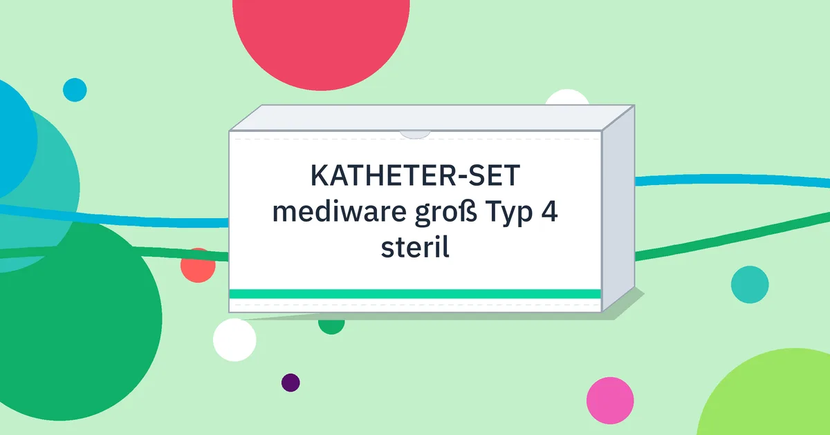 Symbolbild: Packung mit der Aufschrift KATHETER-SET mediware groß Typ 4 steril (PZN 04673888) – Verfügbarkeit und Bezug in Apotheken in Frankfurt am Main