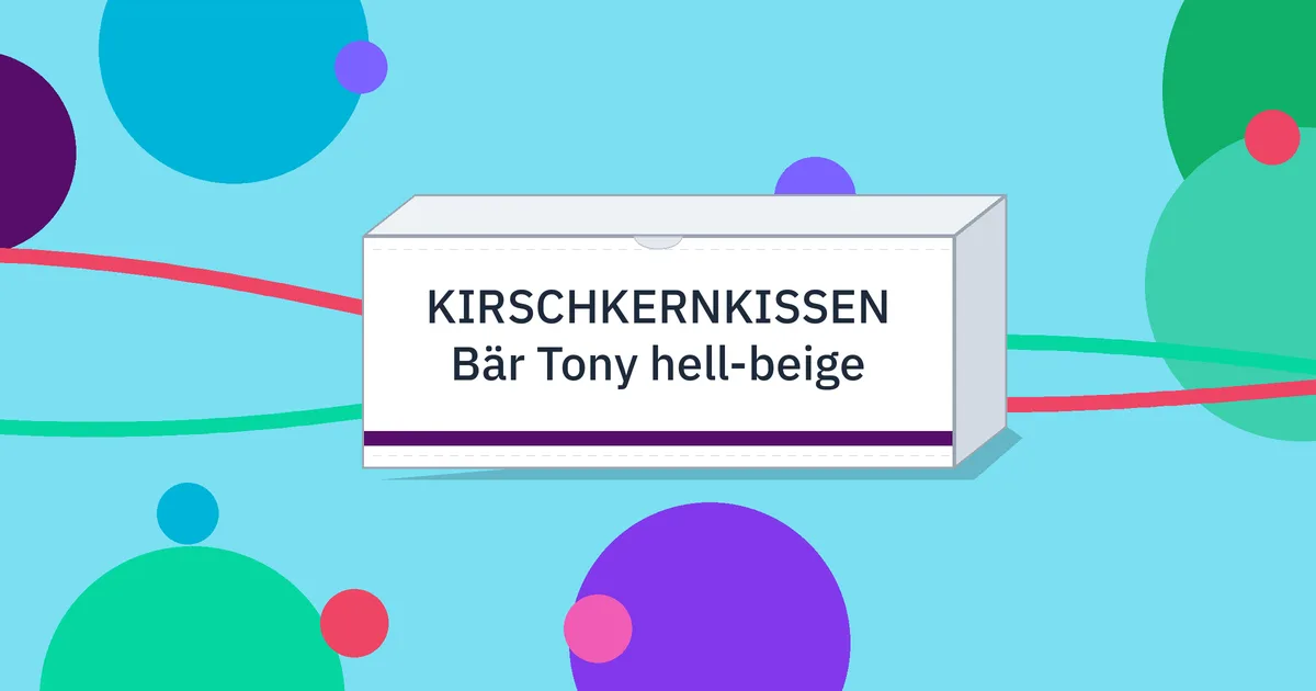 Symbolbild: Packung mit der Aufschrift KIRSCHKERNKISSEN Bär Tony hell-beige (PZN 18128752) – Verfügbarkeit und Bezug in Apotheken in Frankfurt am Main