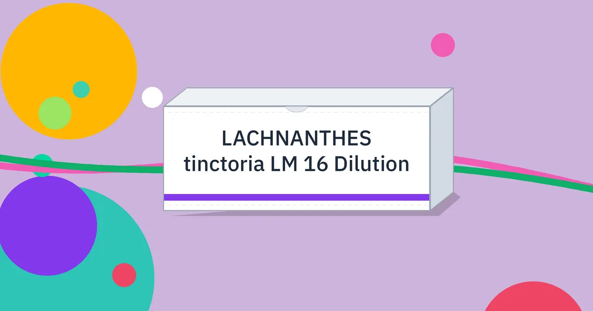 Symbolbild: Packung mit der Aufschrift LACHNANTHES tinctoria LM 16 Dilution (PZN 13520416) – Verfügbarkeit und Bezug in Apotheken in Frankfurt am Main