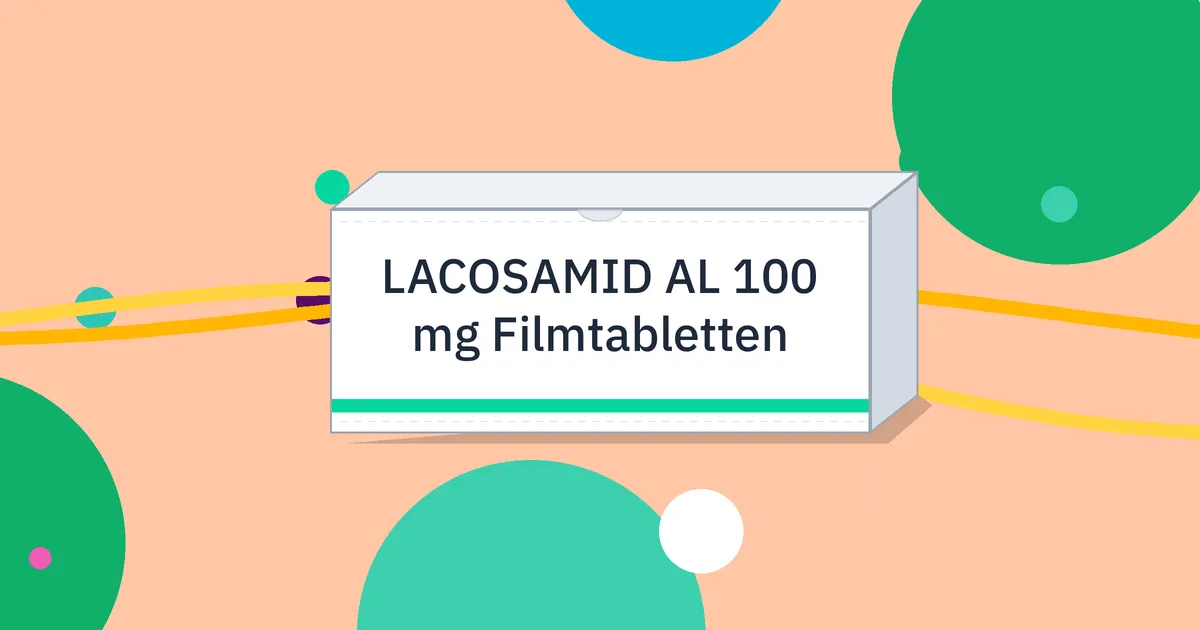 Symbolbild: Packung mit der Aufschrift LACOSAMID AL 100 mg Filmtabletten (PZN 17876989) – Verfügbarkeit und Bezug in Apotheken in Frankfurt am Main