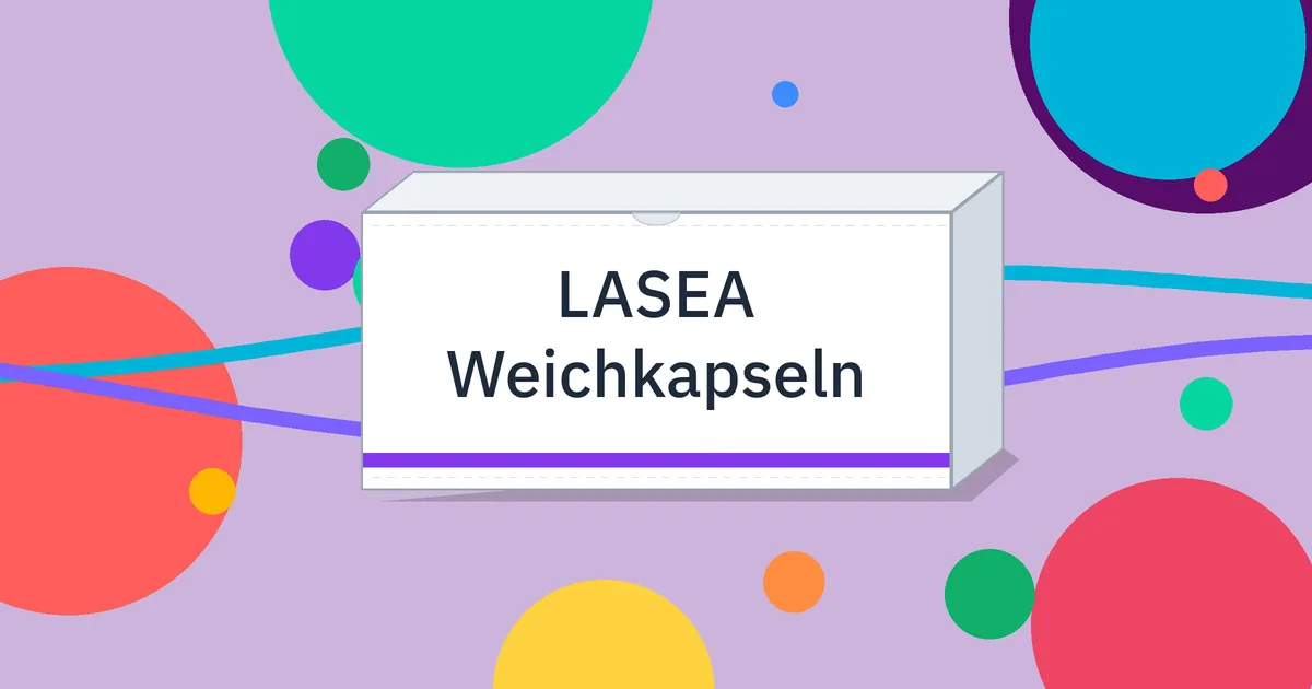 Symbolbild: Packung mit der Aufschrift LASEA Weichkapseln (PZN 05489626) – Verfügbarkeit und Bezug in Apotheken in Frankfurt am Main