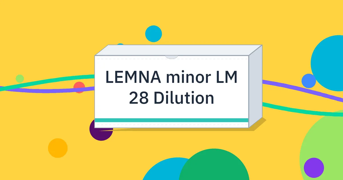 Symbolbild: Packung mit der Aufschrift LEMNA minor LM 28 Dilution (PZN 13525141) – Verfügbarkeit und Bezug in Apotheken in Frankfurt am Main