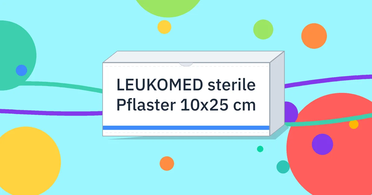 Symbolbild: Packung mit der Aufschrift LEUKOMED sterile Pflaster 10x25 cm (PZN 12776556) – Verfügbarkeit und Bezug in Apotheken in Frankfurt am Main