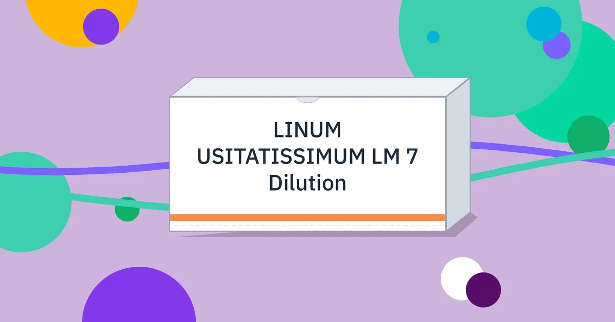 Symbolbild: Packung mit der Aufschrift LINUM USITATISSIMUM LM 7 Dilution (PZN 13530515) – Verfügbarkeit und Bezug in Apotheken in Frankfurt am Main