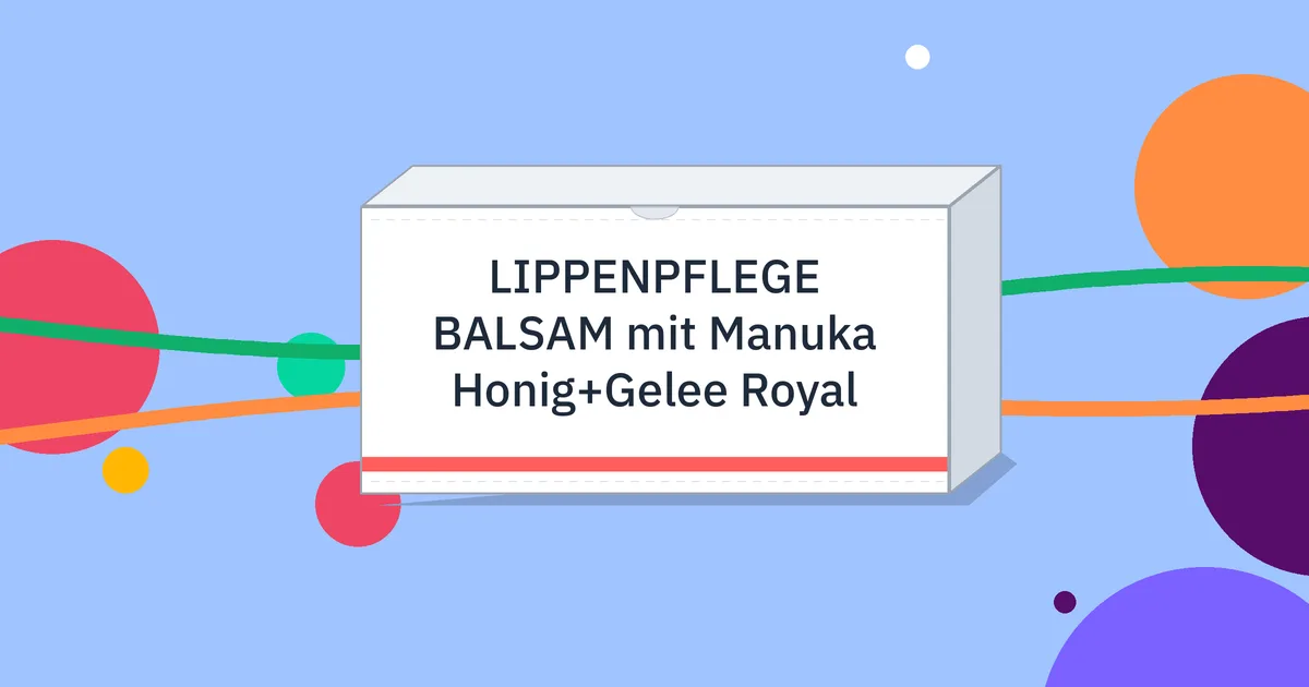 Symbolbild: Packung mit der Aufschrift LIPPENPFLEGE BALSAM mit Manuka Honig+Gelee Royal (PZN 19903035) – Verfügbarkeit und Bezug in Apotheken in Frankfurt am Main