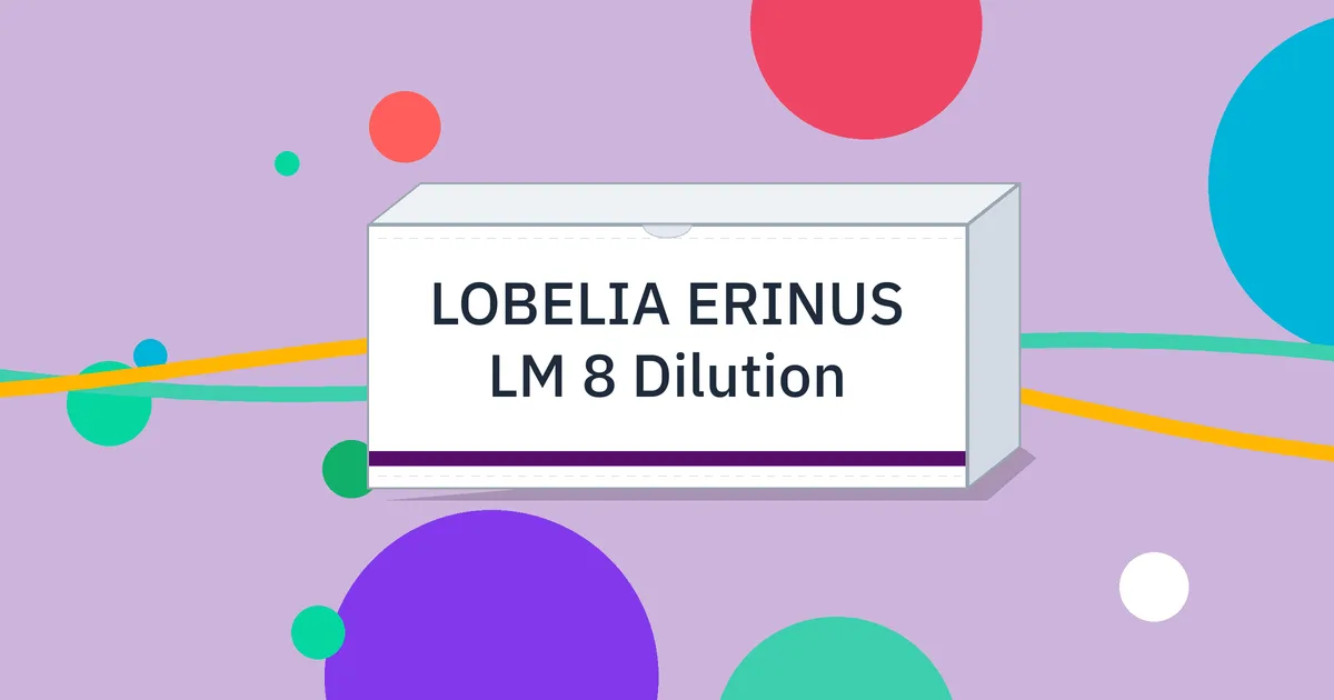 Symbolbild: Packung mit der Aufschrift LOBELIA ERINUS LM 8 Dilution (PZN 13533318) – Verfügbarkeit und Bezug in Apotheken in Frankfurt am Main