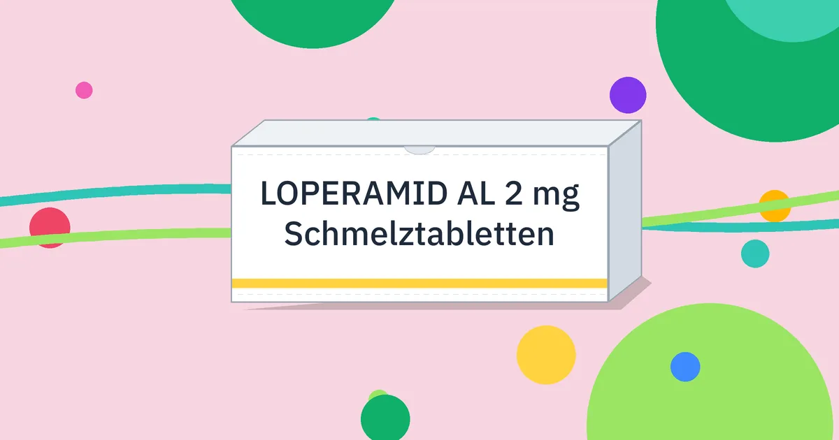 Symbolbild: Packung mit der Aufschrift LOPERAMID AL 2 mg Schmelztabletten (PZN 15610187) – Verfügbarkeit und Bezug in Apotheken in Frankfurt am Main
