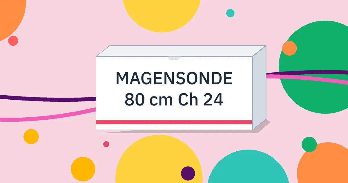 Symbolbild: Packung mit der Aufschrift MAGENSONDE 80 cm Ch 24 (PZN 02448584) – Verfügbarkeit und Bezug in Apotheken in Frankfurt am Main