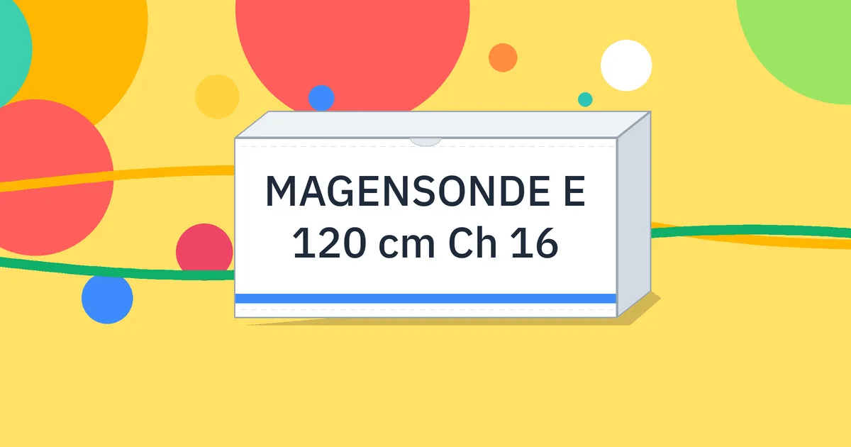 Symbolbild: Packung mit der Aufschrift MAGENSONDE E 120 cm Ch 16 (PZN 02442363) – Verfügbarkeit und Bezug in Apotheken in Frankfurt am Main