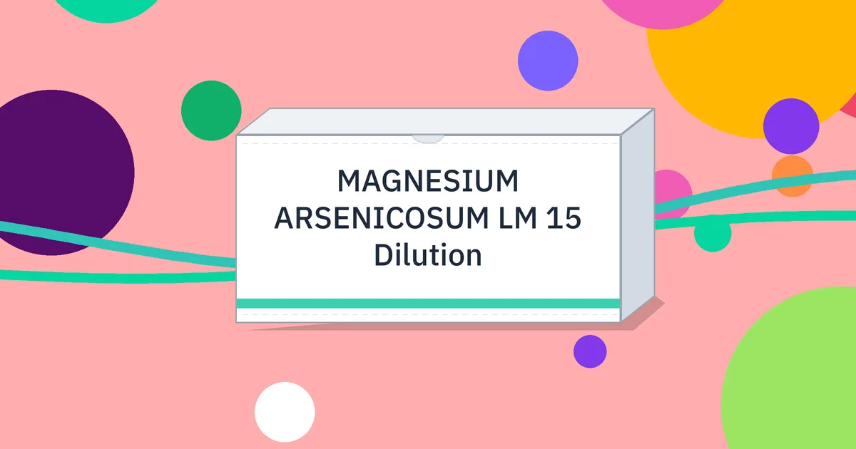 Symbolbild: Packung mit der Aufschrift MAGNESIUM ARSENICOSUM LM 15 Dilution (PZN 12936155) – Verfügbarkeit und Bezug in Apotheken in Frankfurt am Main