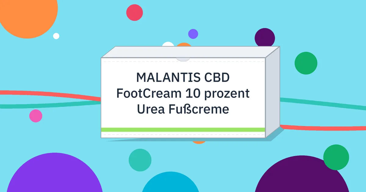 Symbolbild: Packung mit der Aufschrift MALANTIS CBD FootCream 10 prozent Urea Fußcreme (PZN 18221569) – Verfügbarkeit und Bezug in Apotheken in Frankfurt am Main