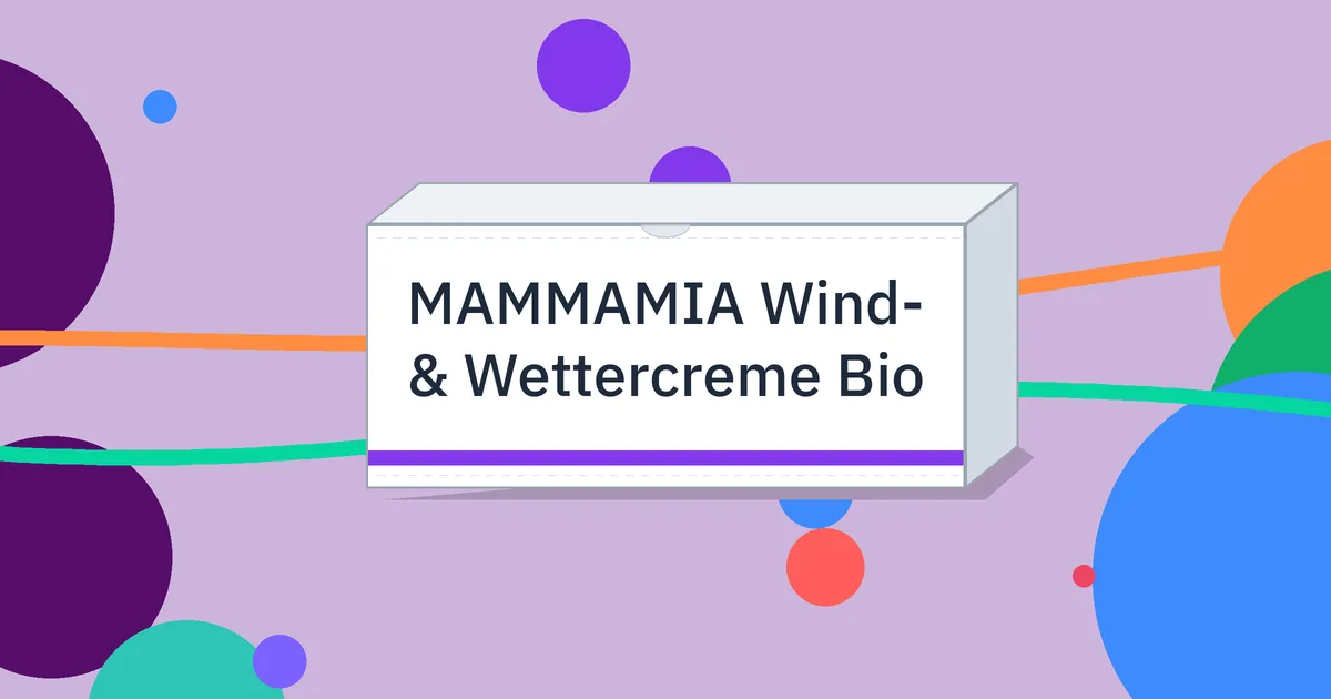 Symbolbild: Packung mit der Aufschrift MAMMAMIA Wind- & Wettercreme Bio (PZN 20687140) – Verfügbarkeit und Bezug in Apotheken in Frankfurt am Main