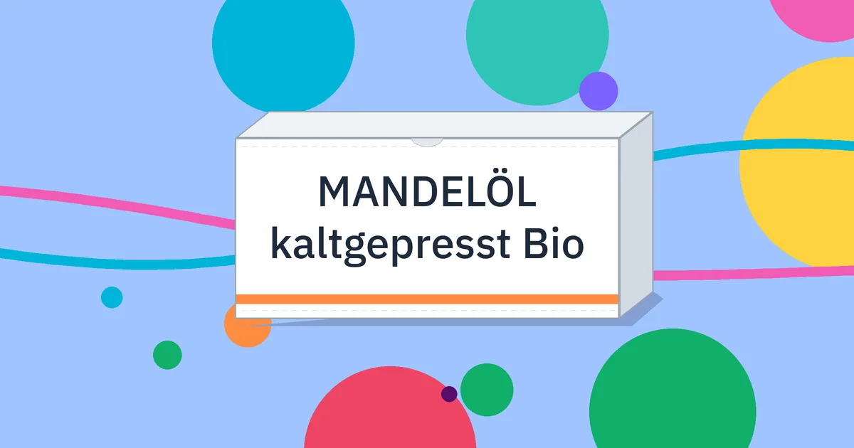 Symbolbild: Packung mit der Aufschrift MANDELÖL kaltgepresst Bio (PZN 16610752) – Verfügbarkeit und Bezug in Apotheken in Frankfurt am Main