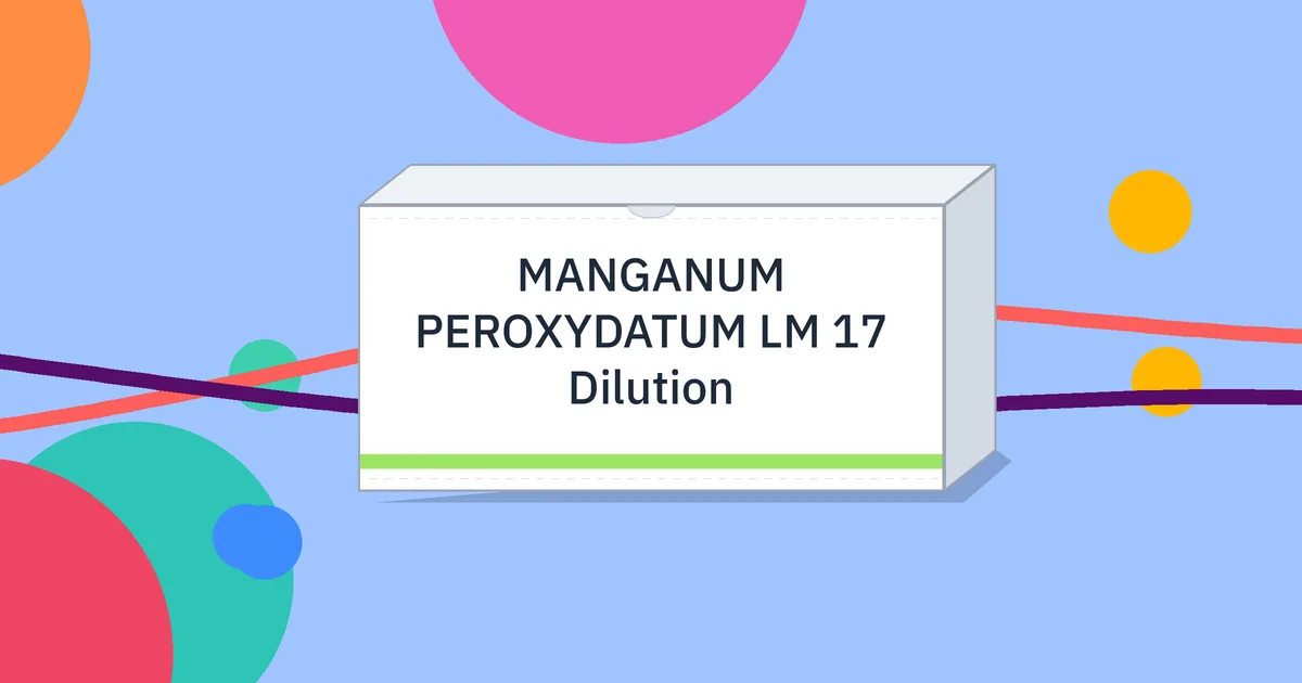 Symbolbild: Packung mit der Aufschrift MANGANUM PEROXYDATUM LM 17 Dilution (PZN 12945125) – Verfügbarkeit und Bezug in Apotheken in Frankfurt am Main