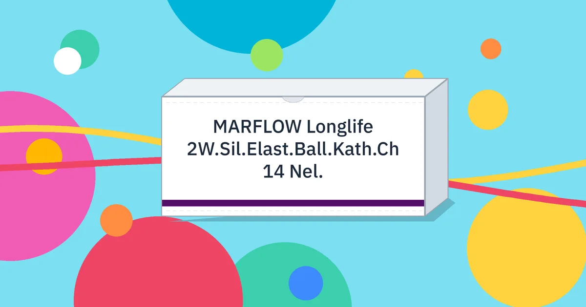 Symbolbild: Packung mit der Aufschrift MARFLOW Longlife 2W.Sil.Elast.Ball.Kath.Ch 14 Nel. (PZN 16531610) – Verfügbarkeit und Bezug in Apotheken in Frankfurt am Main