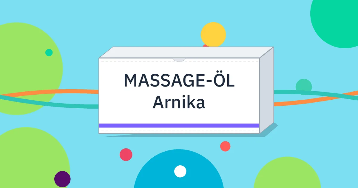 Symbolbild: Packung mit der Aufschrift MASSAGE-ÖL Arnika (PZN 19307333) – Verfügbarkeit und Bezug in Apotheken in Frankfurt am Main