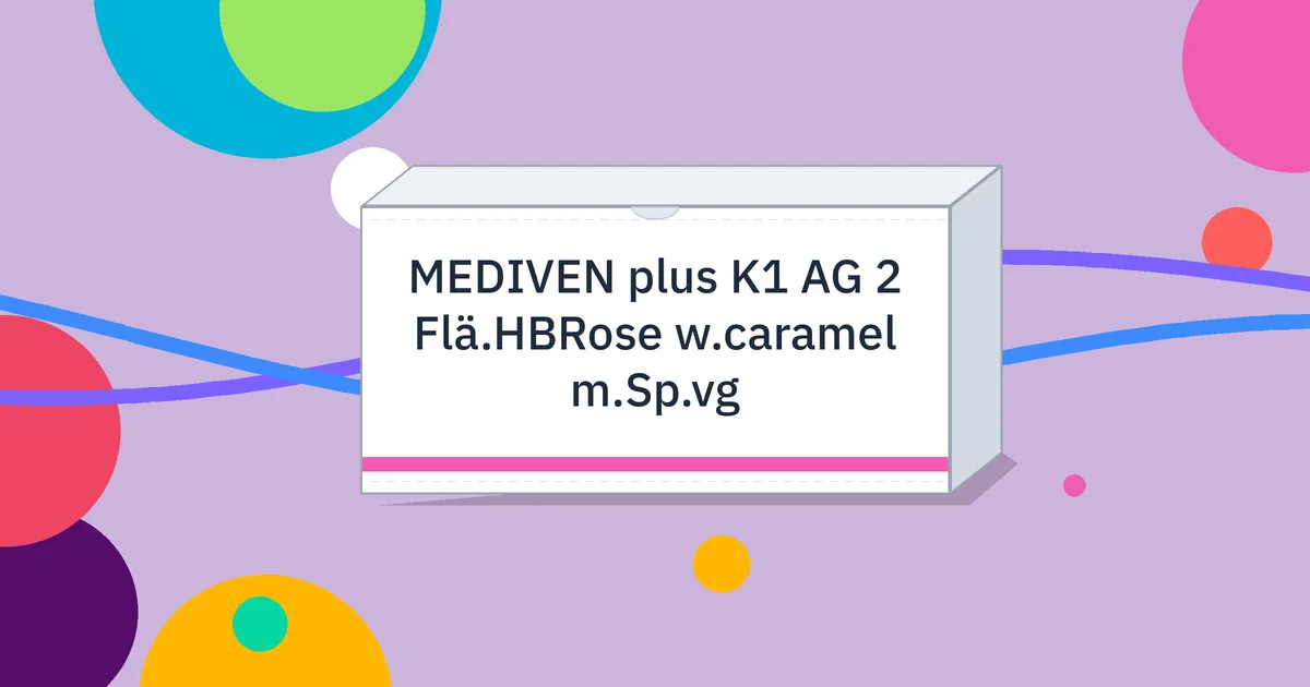 Symbolbild: Packung mit der Aufschrift MEDIVEN plus K1 AG 2 Flä.HBRose w.caramel m.Sp.vg (PZN 15914527) – Verfügbarkeit und Bezug in Apotheken in Frankfurt am Main