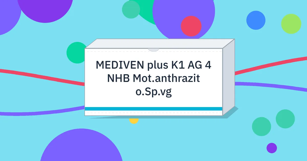 Symbolbild: Packung mit der Aufschrift MEDIVEN plus K1 AG 4 NHB Mot.anthrazit o.Sp.vg (PZN 15914993) – Verfügbarkeit und Bezug in Apotheken in Frankfurt am Main