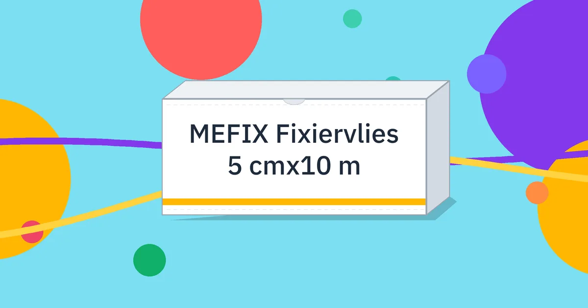 Symbolbild: Packung mit der Aufschrift MEFIX Fixiervlies 5 cmx10 m (PZN 03980105) – Verfügbarkeit und Bezug in Apotheken in Frankfurt am Main
