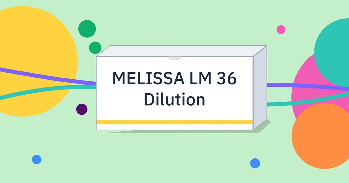 Symbolbild: Packung mit der Aufschrift MELISSA LM 36 Dilution (PZN 12947561) – Verfügbarkeit und Bezug in Apotheken in Frankfurt am Main