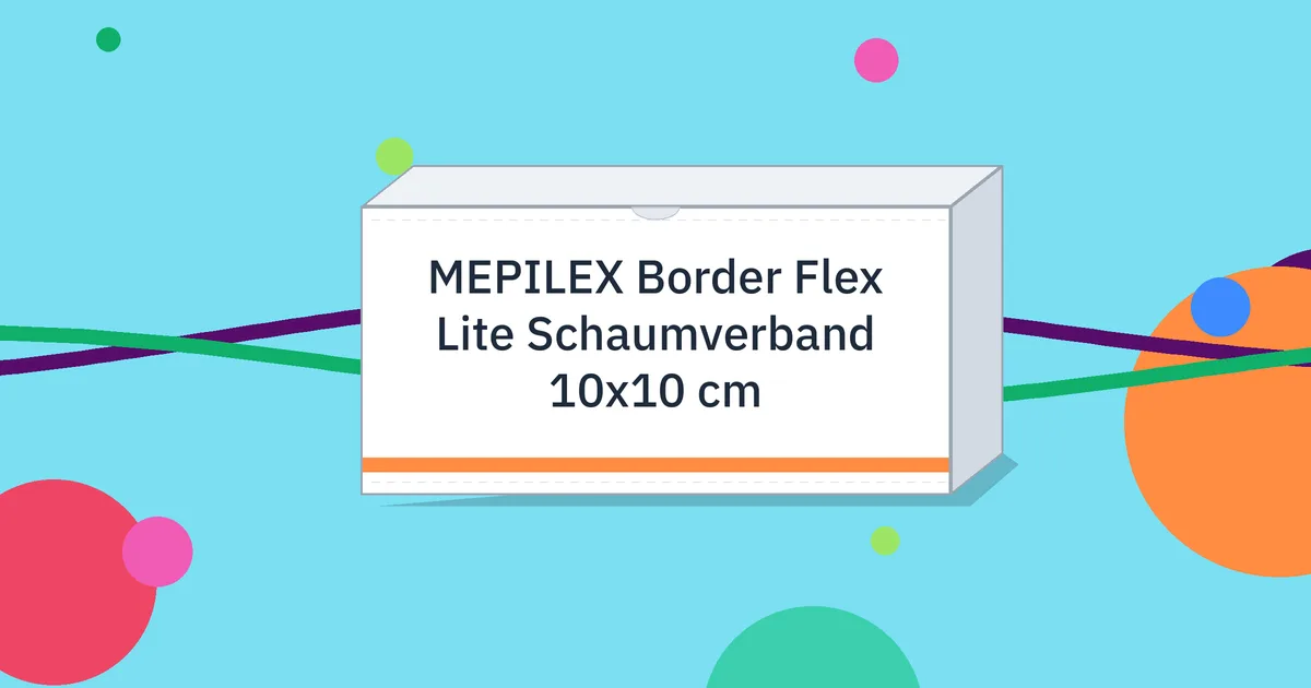 Symbolbild: Packung mit der Aufschrift MEPILEX Border Flex Lite Schaumverband 10x10 cm (PZN 18718755) – Verfügbarkeit und Bezug in Apotheken in Frankfurt am Main