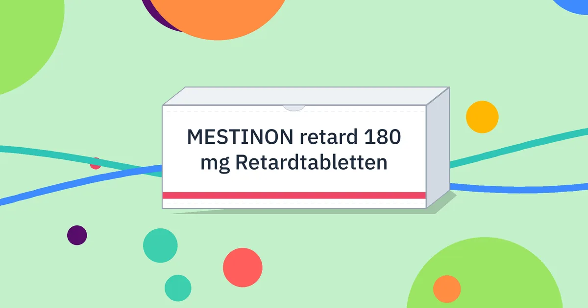 Symbolbild: Packung mit der Aufschrift MESTINON retard 180 mg Retardtabletten (PZN 02451936) – Verfügbarkeit und Bezug in Apotheken in Frankfurt am Main